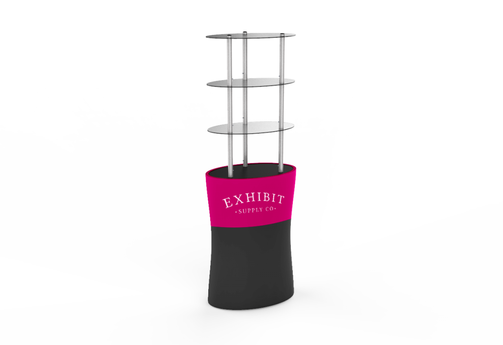 Exhibit Supply Oval Display Rack/Podium Tower with Graphic - Stay ...