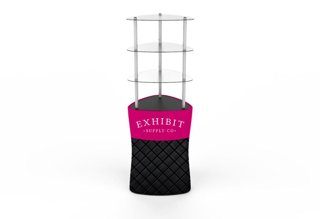 Exhibit Supply Triangular Display Rack/Podium Tower with Graphic - Stay ...